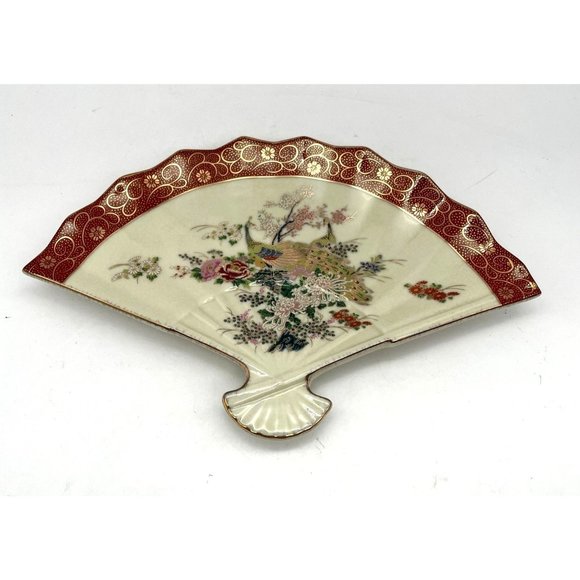 Satsuma | Accents | Vtg Satsuma Fan Shaped Peacock Dish Japan | Poshmark